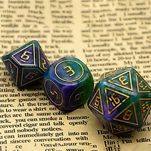Golden Jade of Magic DND Resin Dice Set for Dungeons and Dragons, D&D, D20, D and D, Polyhedral Resin Dice, Dungeons and Dragons Gifts, Accessories