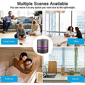 MEGAWISE True H13 HEPA Air Purifier for Home Bedroom Small Room Office, 3-IN-1 Filtration Air Cleaner for Smoke, Dust, Pet Dander, 100% Ozone Free, Available for California
