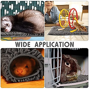 Chumia 3 Packs Guinea Pig Cage Liners Bedding Bulk, Chicken Nesting Pads Reusable Fleece Blanket for Rabbit Small Animals Cage Absorbent Pee Pad Supplies Bed Mat (Gray,16 x 24 Inch)