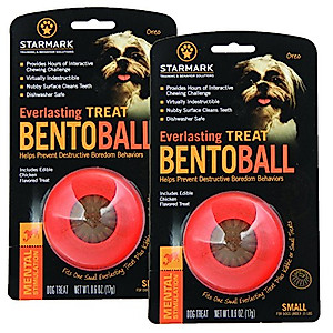 StarMark 2 Pack of Everlasting Treat Bento Balls, Small, Puzzle Toys for Dogs Under 15 Pounds