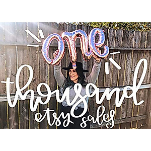 One Balloon Banner 40" First Birthday Balloons Hand Writing Style Foil Letter Baby Balloon Anniversary Celebration Decorations,Rose Gold