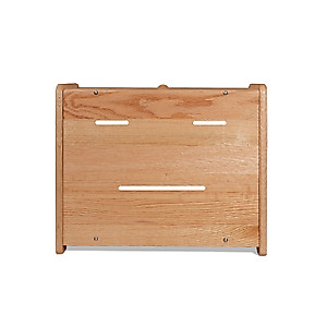CONSDAN Bread Box, Solid Wood Oak Bread Box for Kitchen Countertop, Double Layer Bread Container for Bread Storage, Large Capacity Breadbox with Clear Window, Nature