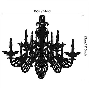 TUPARKA 2 Set Halloween Chandelier Decoration Halloween Haunted House Decoration Ceiling Hanging Decoration, Black