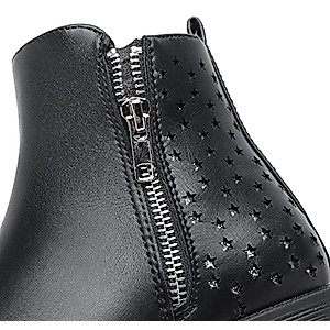 Apakowa Kids Girls Chelsea Boots Fashion Combat Boots Side Zipper Booties (Little Kid/Big Kid)