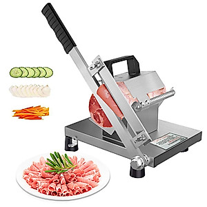ZCM-JSDTWS Manual Frozen Meat Slicer, Stainless Steel Meat Cutter Beef Mutton Roll Meat Food Slicer Slicing Machine for Home Cooking Kit of Hot Pot Shabu