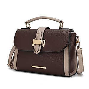 MKF Collection Satchel Bag for Women, Vegan leather Shoulder bag top handle Crossbody handbag Purse