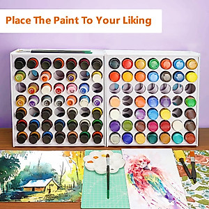 Fancemot 2 Packs 49 Holes Craft Paint Storage Organizer, Vertical Paint Rack Stand for Apple Barrel, Wall Mounted Paint Holder - 2oz Craft Paint