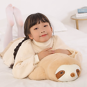 FFxiong 24 Inch Sloth Stuffed Animal Pillow Cute Doll Soft Hugging Body Plush Toys Large Throw Pillow Gifts for Boys Girls Kids Birthday Valentines Christmas
