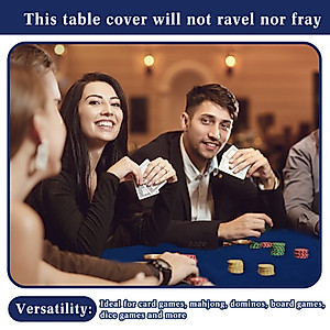 Frienda Game Table Cover Felt Game Tablecover Folding Tablecloth for Card Table for Playing Poker Cards Mahjong Jigsaw Puzzles Board Games, Table Not Included (Blue, 34 x 34 x 4 Inch)