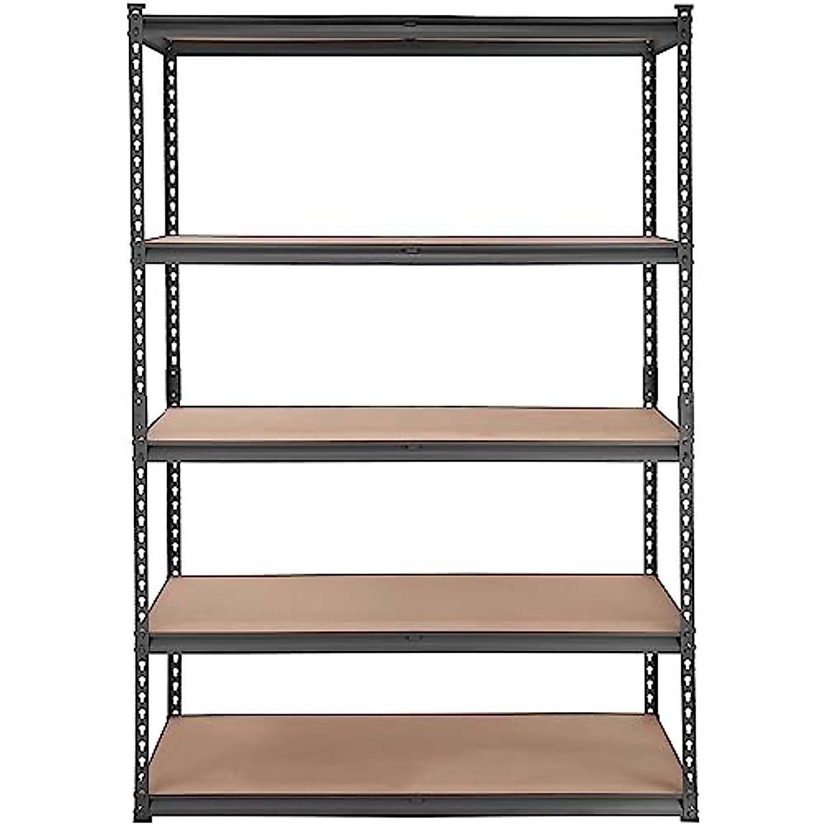 VEVOR Storage Shelving Unit, 5-Tier Adjustable, 2000 lbs Capacity, Heavy Duty Garage Shelves Metal Organizer Utility Rack, Black, 48" L x 24" W x 72" H for Kitchen Pantry Basement Bathroom Laundry
