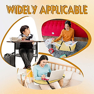 Thyle 2 Pcs Wood Curved Lap Desk 30.5'' x 12.5'' Lap Table with Handles Wooden Lap Board Curved Keyboard Lap Tray for Laptop Computer Mouse