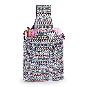 Teamoy Knitting Bag, Portable Yarn Tote Project Bag for Knitting Needles, Yarn and Crochet Supplies, Perfect Size for Knitting on The Go, Bohemian