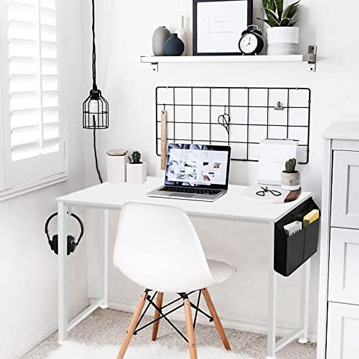 Lufeiya White Computer Desk - Small Student Kids Study Writing Table for Home Office Bedroom Small Spaces 32 Inch Modern Mini Laptop PC Desks,White