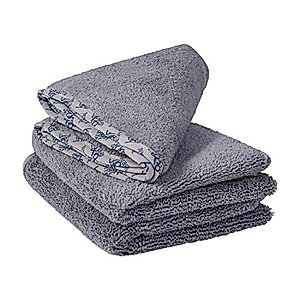MW Pro Detail Microfiber Car Towels (16"x 24") | 400 GSM | 80/20 Blend | Tagless | Soft Satin Piped Edges | All-Purpose Auto Detailing - Wax, Buff, Polish, Wash, Dry | 3 Pack (Gray)