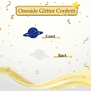 100pcs Outer Space Confetti, Rocket Star Table Confetti for Baby Shower, Sapce Birthday Paper Scatters, Outer Space Galaxy Theme 1st/2nd Birthday Party Table Decoration