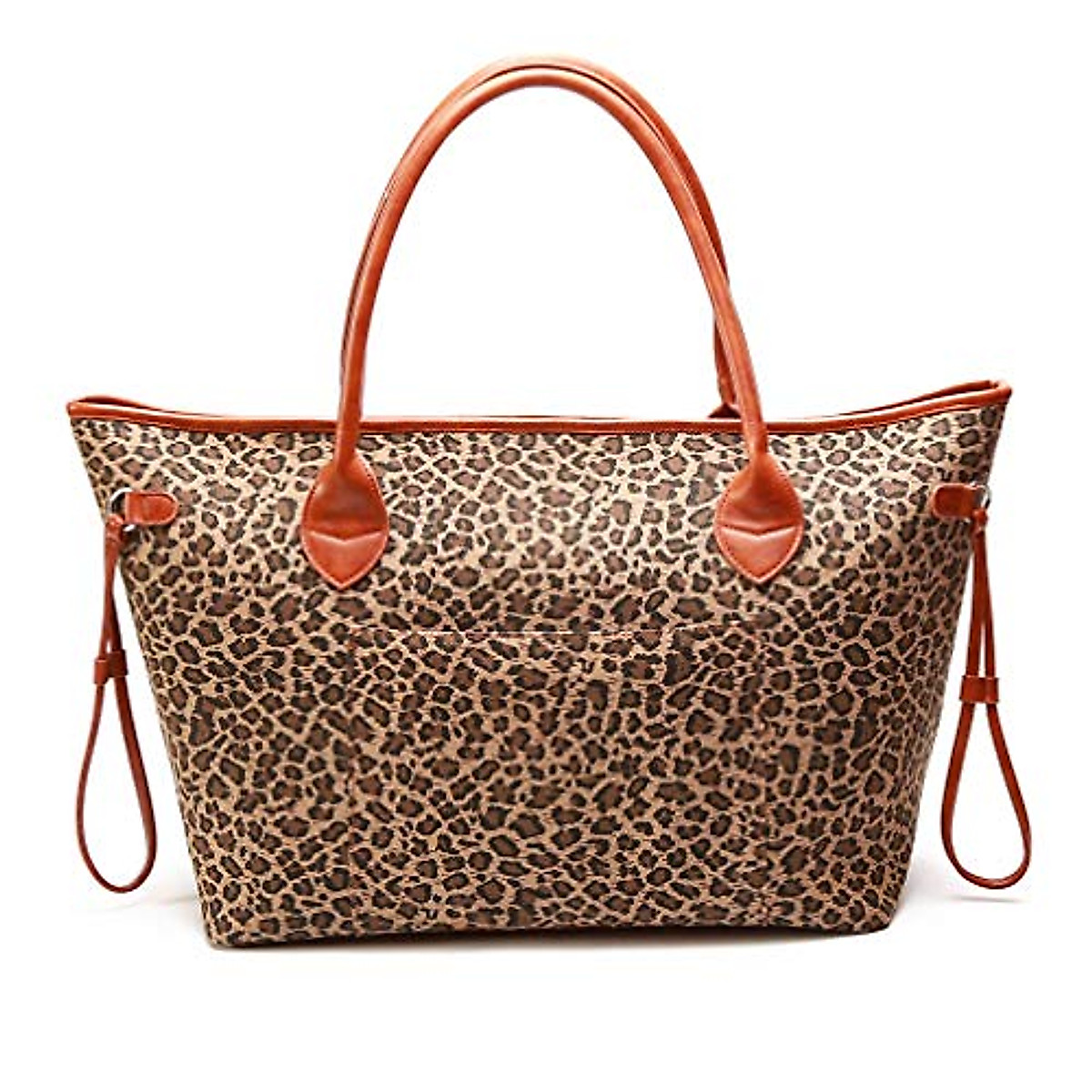 Large Tote Handbag Leopard Canvas Tote Purse Brown Cheetah Print Beach Bags with Pockets leopard Print Gifts for Women (Cheetah) (L)