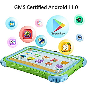 Wainyok Kids Tablet, 7 inch Eye Protection IPS Screen, 2GB 16GB WiFi Tab, Dual Camera, Bluetooth & Kids-Proof Case Android11 Tablet