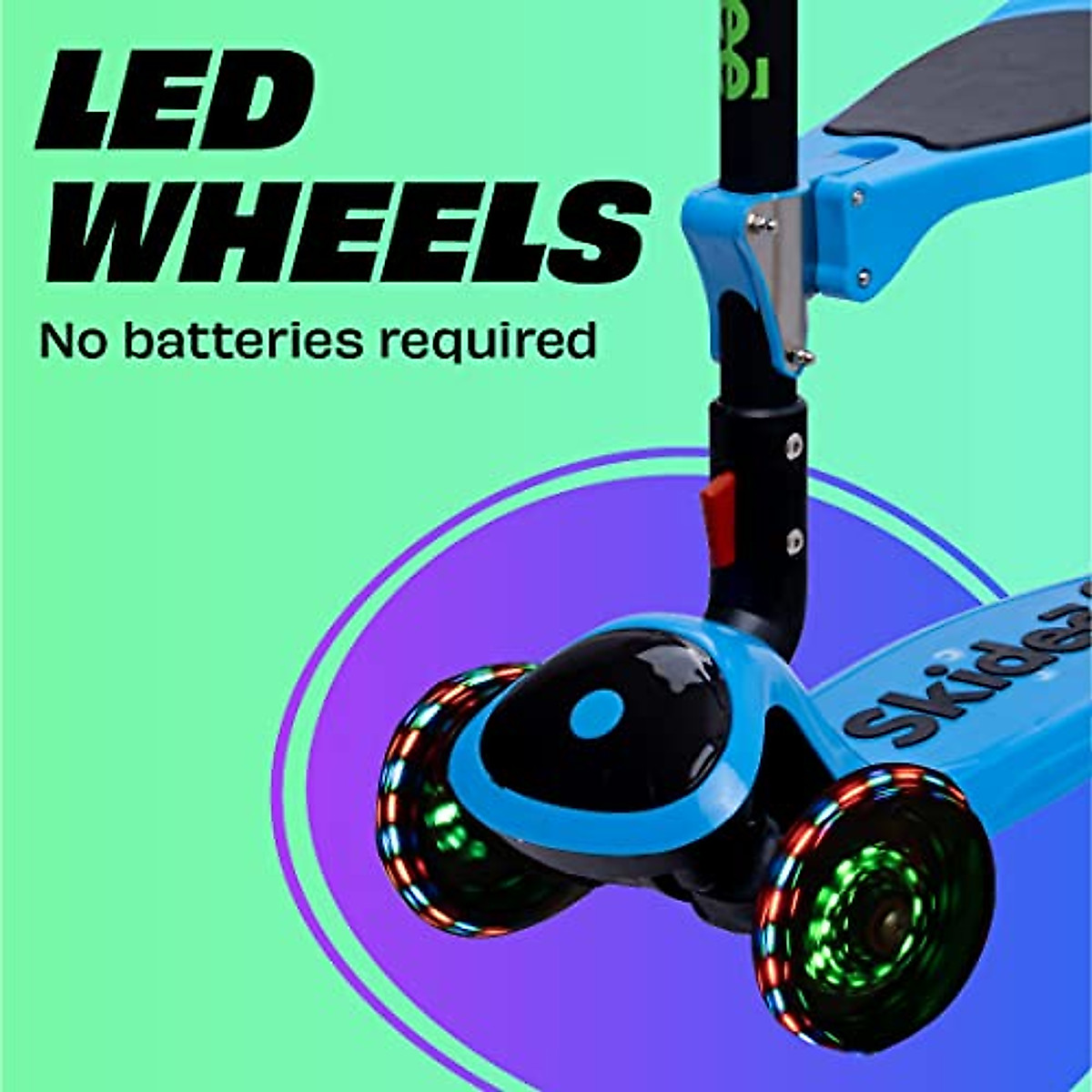 Kick Scooters for Kids Ages 3-5 (Suitable for 2-12 Year Old) Adjustable Height Foldable Scooter Removable Seat, 3 LED Light Wheels, Rear Brake, Wide Standing Board, Outdoor Activities for Boys/Girls