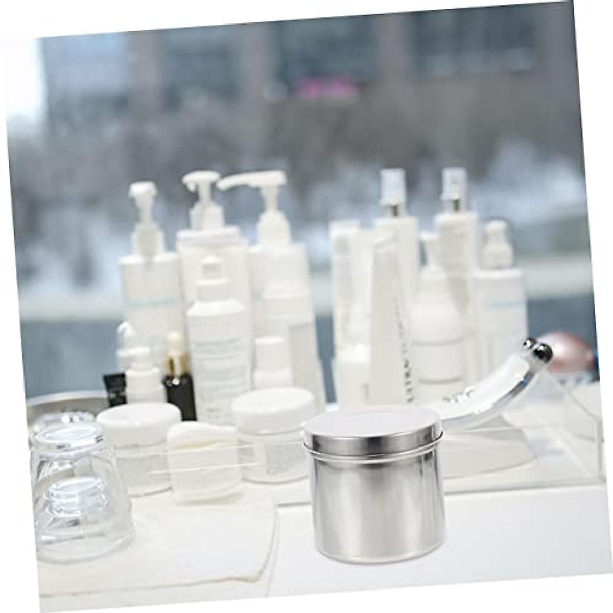 FOMIYES Ointment Jar Storage Jars with Lids Stainless Steel Containers with Lids Cotton Swabs for Makeup Cotton Swab Box Makeup Pot Jars Food Storage Canister Gauze Jar Cotton Balls Holder