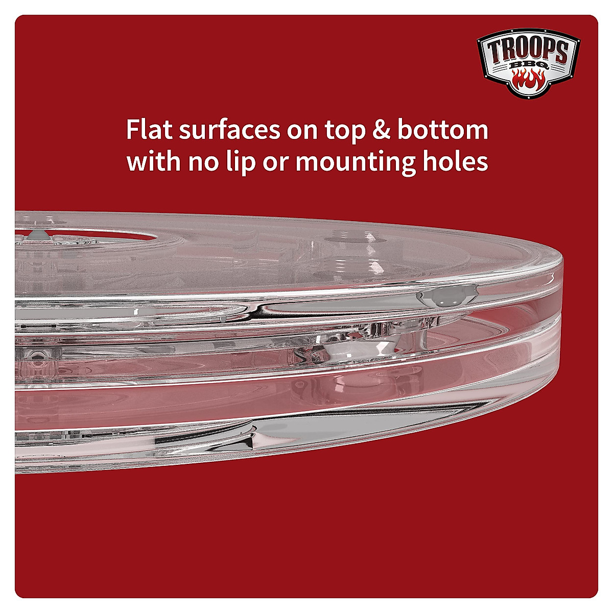 TROOPS BBQ 4” Lazy Susan Turntable Organizer for Table, Kitchen Countertop, Pantry, Cabinet, Spices, Makeup, TV, Rotating Swivel Base Clear Acrylic Plates, 20-lb Load Capacity, 1-Pack