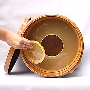 Crazy Korean Cooking Premium Kimchi, Sauerkraut Fermentation and Storage Container with Inner Vacuum Lid - 11. Gallon (45L) Round Shape