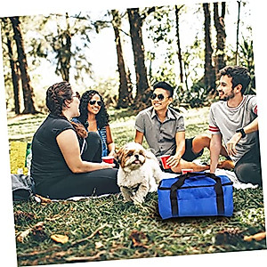 ULTECHNOVO Insulated Bag Beverage Container Food Container Large Shopping Bags Collapsible Basket Foldable Picnic Basket Insulated Basket Blue Pizza Delivery Bag Portable Lunch Cooler Bag