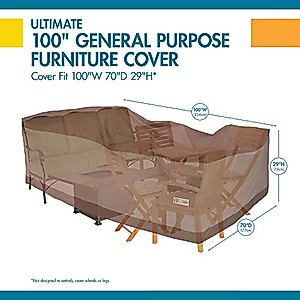 Duck Covers UGP1027229 Ultimate General Purpose Furniture Cover, 100" W x 70" D x 29" H, Mocha Cappuccino, Outdoor Furniture Cover