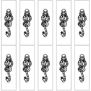 COKOHAPPY 10 Sheets Magic Death Eaters Dark Mark Mamba Snake Temporary Tattoo for Costume Party
