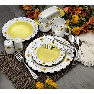 Liberty Tabletop Honey Bee 20 Piece Flatware Set service for 4 Silverware Made in USA 18/10