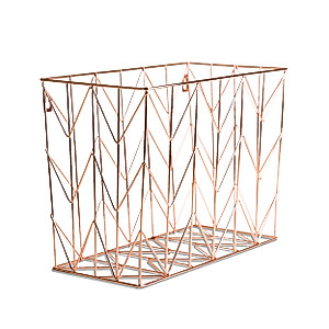 U Brands Hanging File Desk Organizer, Wire Metal, Gold - 894U02-06