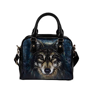 InterestPrint Wolf Head Crossbody Purse Bags for Women Shoulder Bag