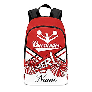zaaprintblanket Personalized Cheerleader Cheer White Red Backpack Casual Daypack Bag for Man Woman