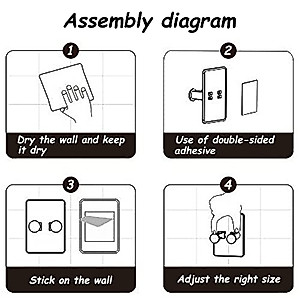 Cemkhly 4 Pack Razor Holder for Shower-Adjustable Waterproof Shaver Holder, Shower Hooks for Bathroom Kitchen(Black)