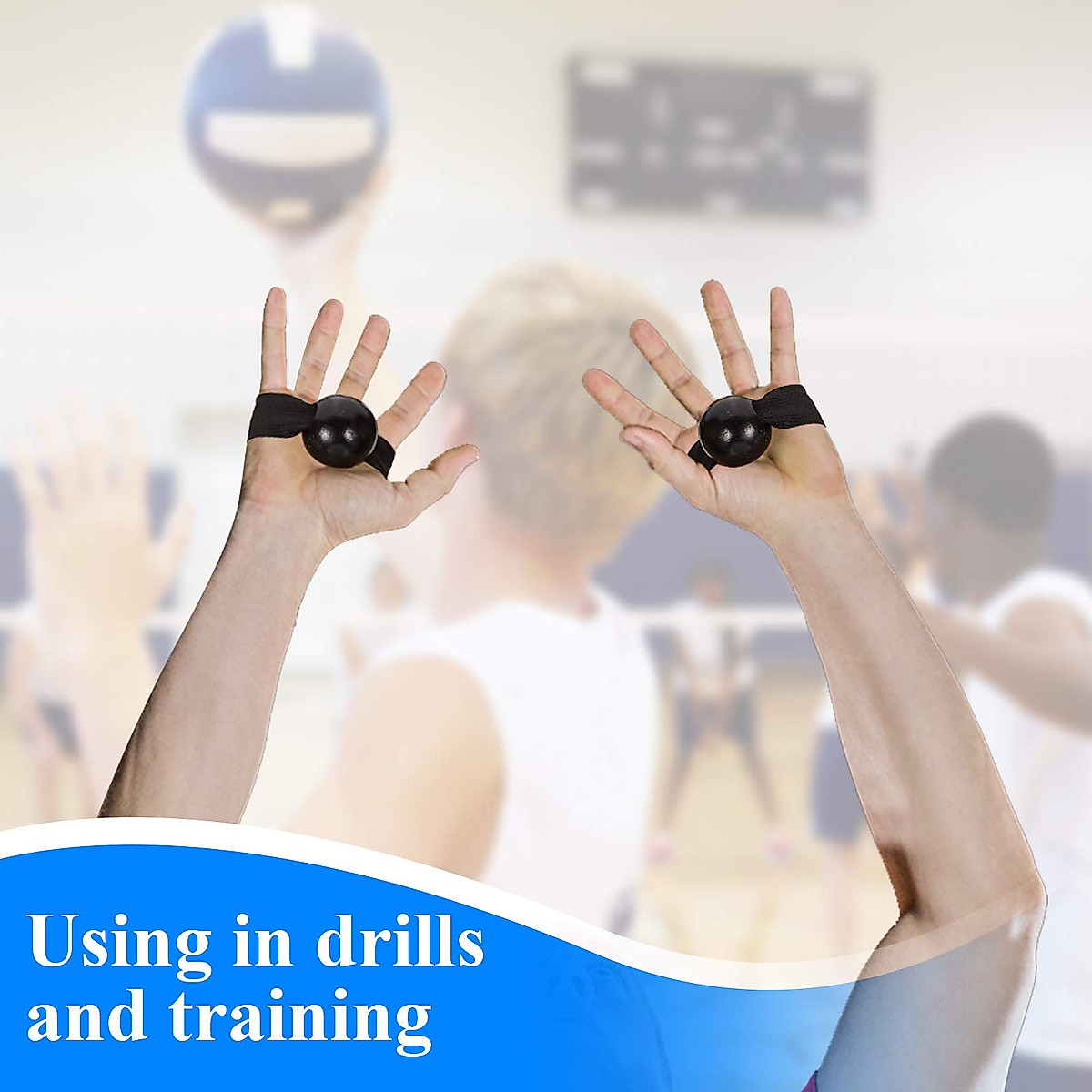 Skylety 4 Pieces Volleyball Training Technique Setting Aid Volleyball Equipment for Teaching Proper Hand Placement and Preventing Excessive Hand Contact (4 Straps and knobs)