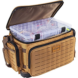 Plano Guide Series 3700 Tackle Bag, Large, Beige 1680 Denier Fabric with Waterproof Base, Includes 6 StowAway Utility Boxes, Premium Fishing Storage for Baits & Lures