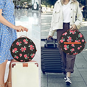 Tuferia Hat Box - Round Hat Storage Box with Dustproof Lid - Travel Hat Bag for Women and Men - Travel Hat Storage Container Suitable for Large Round Hats - (15.7) x (15.7) x (8) inches