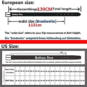 beltox fine Men’s Casual Leather Jeans Belts 1 1/2” Wide 4MM Thick Alloy Prong Buckle Work Dress Belt for Men（Black Belt with Black Buckle，36-38）