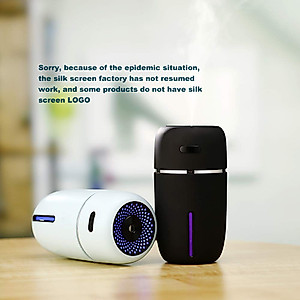 Epoch Making USB Car Humidifier, 200 Milliliter Mini Portable Humidifiers Air Purifier with 7 Colors LED Night Light, Quiet Operation, Adjustable Mist Modes for Travel Home Baby Office Car (Black)