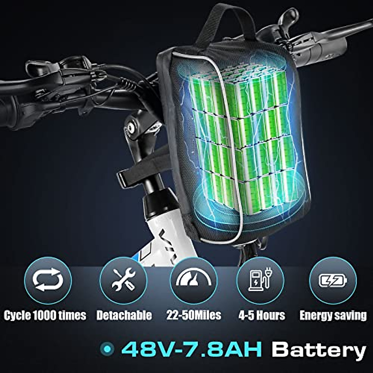 Vivi Electric Bike for Adults Foldable 500W Electric Mountain Bike 26'' Ebike 20MPH Adult Electric Bicycles with 48V Removable Battery, Up to 50 Miles, Shimano 21 Speed, Dual Shock Absorber