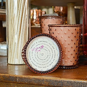 Simpatico No. 36 Beach Plum Hobnail Candle, Springtime Fruity Vanilla Blossom Scent, Pressed Hobnail Glass Jar, 100-Hour Burn Time, Scented Candles for Home, 16 oz