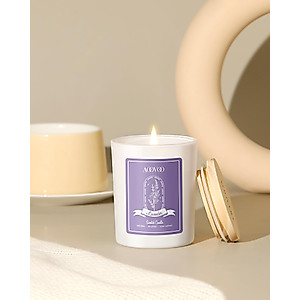 AOOVOO Lavender Scented Candles for Women - Aromatherapy Candle with Crystals Inside, 7oz Soy Candles for Home Scented, Christmas Birthday Gifts Candle for Women Mom