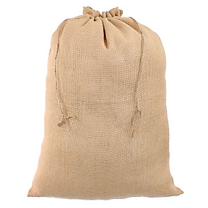 CleverDelights 18" x 24" Burlap Bags with Drawstring - 6 Pack
