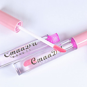 evpct 2Pcs Clear Color Changing PH Tinted Lip Gloss Sets for Women, Pink Mood Lip Oil Gloss Balm Tint Stain Glaze Pack Hydrating 0.11 fl.oz *2