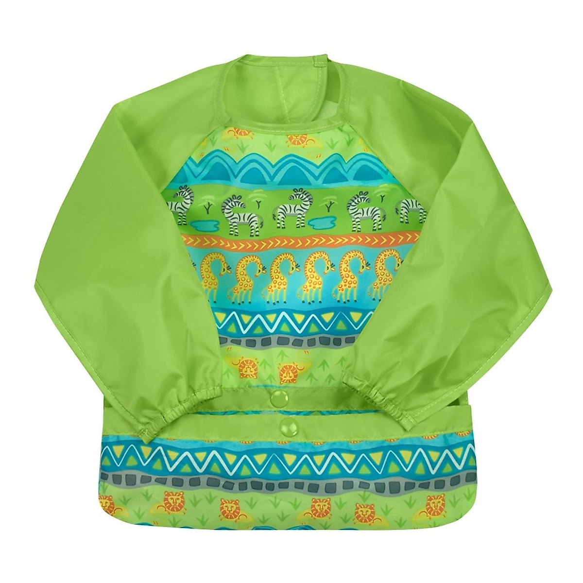green sprouts Easy-wear Long Sleeve Bib | Waterproof Protection | Flipped Pocket, Soft Material, Easy Clean Smock