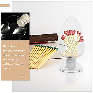BESPORTBLE Matches Box Glass Cloche Match Holder Fireplace Match Cloche Jars Match Display Cloche Dispenser Matches Bottle With Stopper Empty Sample Display Bottle for Candles Lab Wedding Decor