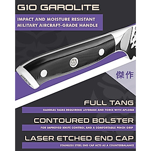 KESSAKU Spreader Sandwich Serrated Utility Knife - 6 inch - Dynasty Series - Razor Sharp Kitchen Knife - Forged ThyssenKrupp German High Carbon Stainless Steel - Hammered Finish - G10 Garolite Handle