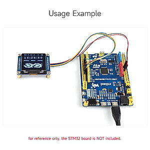 Waveshare 1.5inch OLED Display Module 128x128 Pixels 16-bit Grey Level with Embedded Controller Communicating via SPI or I2C Interface.