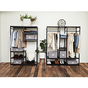 Covermates Keepsakes - Zip-Top Storage Box - Heavy Duty Polyester- Reinforced Handles - Stackable Design - Indoor Storage-Graphite