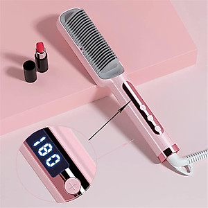 PATINS Electric Hair Straightening Comb Professional Heated Comb Wet Dry Use Hair Straightener Anti-scalding Hair Straight Curling