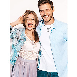 choice of all 4Pcs Couples Bracelets Necklace Set for Women Men I Love You Necklace 100 Languages Relationship Heart Necklace for Him and Her Couple Gift for Girlfriend Boyfriend